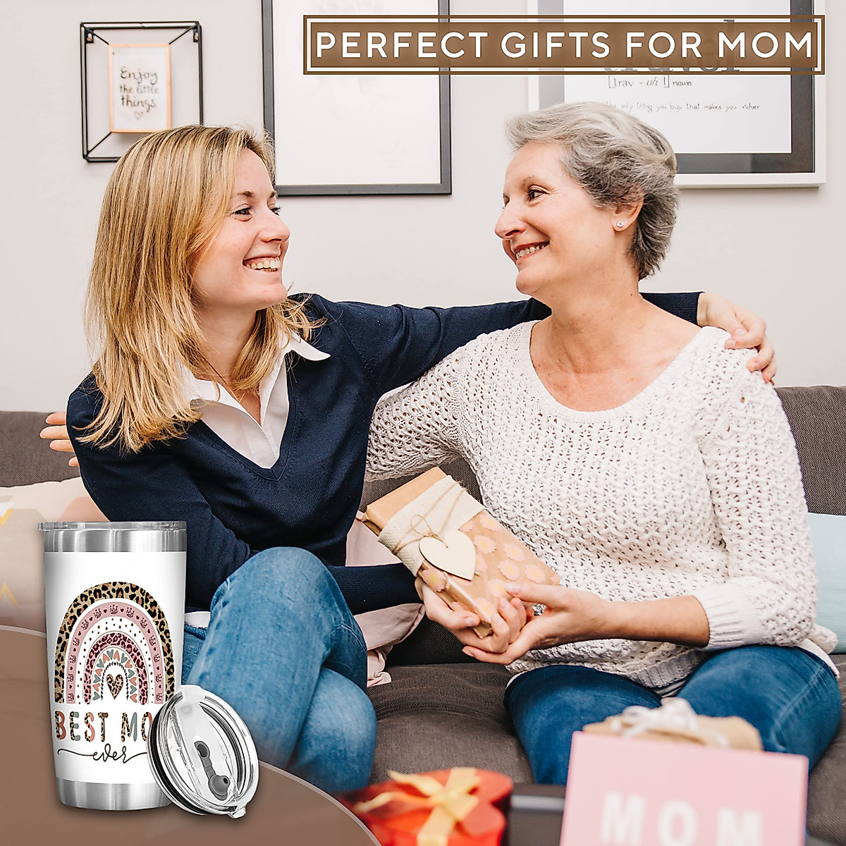 Kilyhome Mothers Day Gifts For Mom From Daughter, Son - Best Mom Ever Gifts, Gift Ideas for Birthday, Mother's Day, Presents For Mom To Be 1st Time Mom, New Mom Gifts - 20 Oz Stainless Steel Tumbler