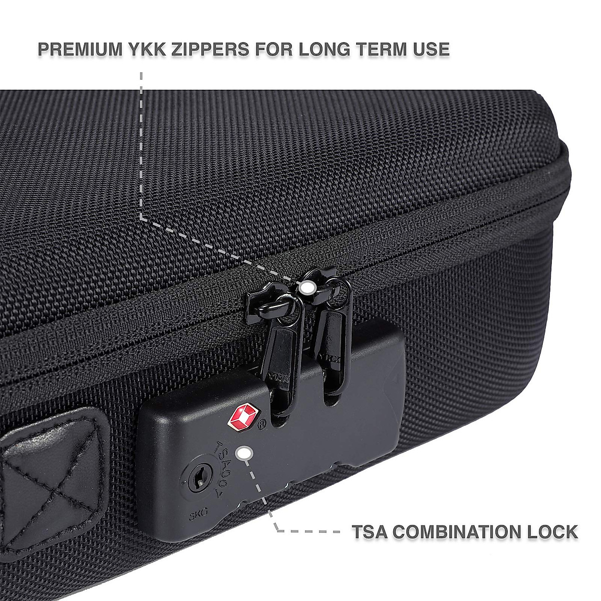 Zadii Hard Shell Locking Carrying Case for 12-14 inch Macbook Pro Macbook Air and iPad Pro, also Compatible with Surface Pro 8/X/7/6/5, Come with Protective Sleeve Bag