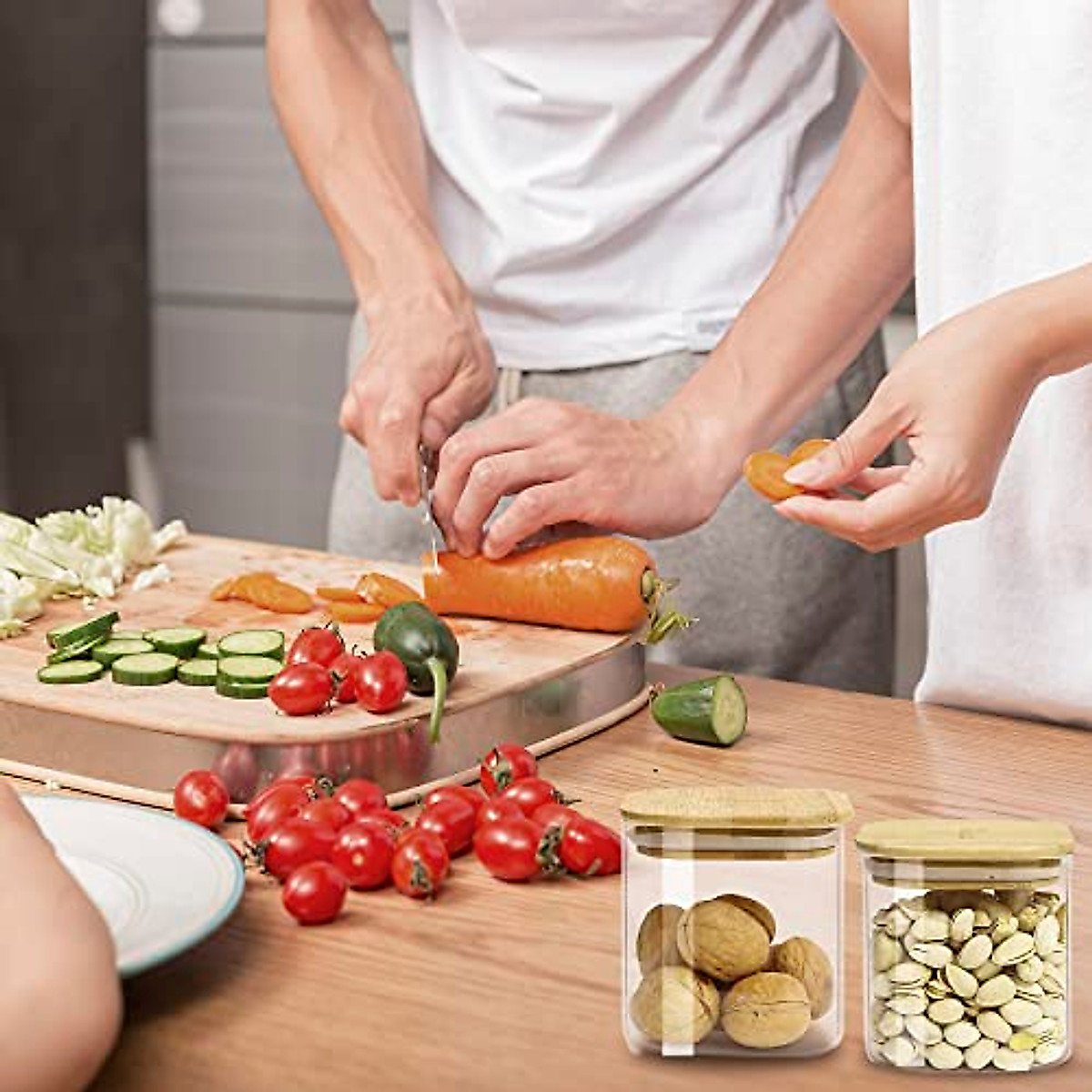 32 Oz Glass Jars With Lids 3 Pcs 32oz Glass Container Glass Food Storage Jars Food Storage Jars Bamboo Lid Storage Containers Glass Storage Jars Glass Food Storage Containers With Bamboo Lids Pantry