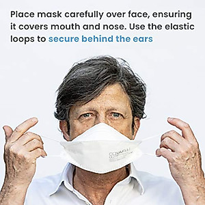 Covaflu KN95 Face Mask, Pack of 10 Masks, Cup Shaped KN95, 5 Layers Protection, Comfortable Fit, for Men and Women (White)