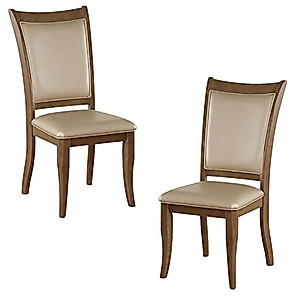 Acme Harald Faux Leather Dining Side Chair in Beige (Set of 2)