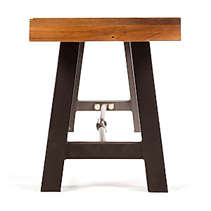 Christopher Knight Home 317962 Catriona Dining Bench, Teak + Rustic Metal