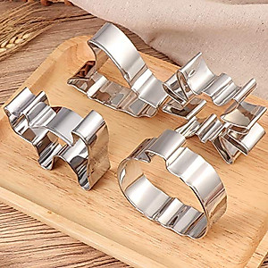 BESTONZON 12pcs Halloween Cookie Cutter Set, Stainless Steel Cake Biscuit DIY Molds Cutters Ghost Pumpkin Cookies Cutters for Kitchen Baking Halloween Party Decorations