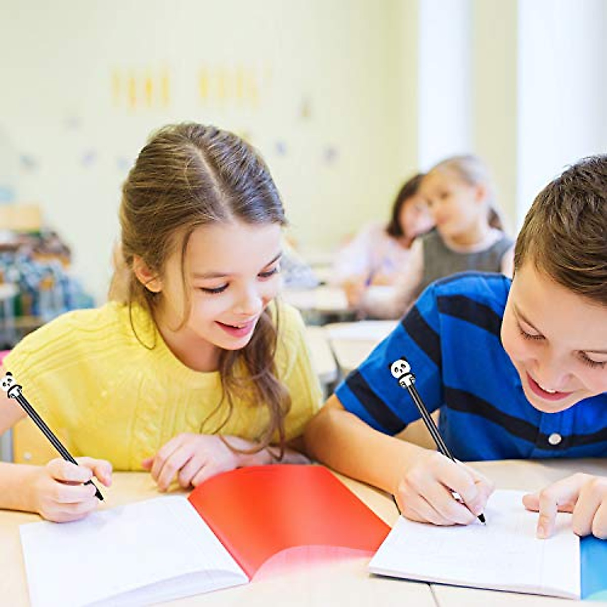 Zonon 20 Pcs Cute Panda Pens Animal Gel Ink Pens Cartoon Panda Writing Pens, 0.5 mm Kawaii Black Ink Pens for School Office Home Student Kids Present