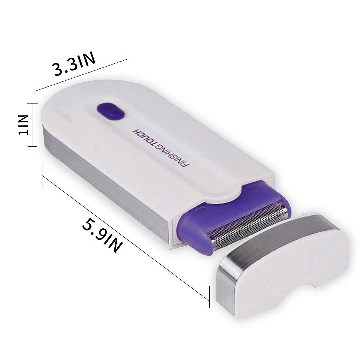 5.9x3.3x1 inch Female epilator, rechargeable lady electric shaver for arms, armpits, bikini line, legs, back(Purple+white)