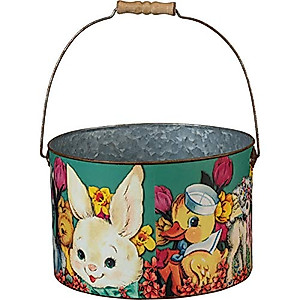 Primitives by Kathy Have A Happy Easter Decorative Bucket Set 9.50" Diameter x 6.25", 7.50" Diameter x 4.75"