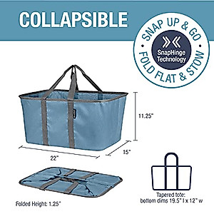 CleverMade Collapsible Fabric Laundry Baskets - Foldable Pop Up Storage Container Organizer Bags - Pack of 2, Denim & Collapsible Laundry Basket, Large Foldable Clothes Hamper Bag, 2 Pack