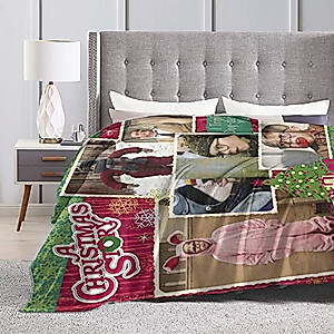 Story of Christmas Flannel Blanket Winter Throw Blanket Lightweight Ultra Soft Micro Fleece Summer Blanket Microfiber Fluffy Plush for Bed Sofa Couch All Season 50x40 Inches