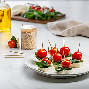 Comfy Package [1500 Count Bamboo Toothpicks Wood, Round Double-Pointed Tooth Picks Wooden - Toothpicks for Appetizers, Fruits and Teeth Cleaning