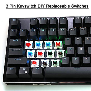 KULONG Key Switches, Black/Red/Blue/Brown Switch 3 Pin Keyswitch,Plate Mounted |Tactile Switch for Mechanical Keyboard,Extra-Thin & Light,Keycap Puller and Switch Puller Low Profile Switch (25 PCS)