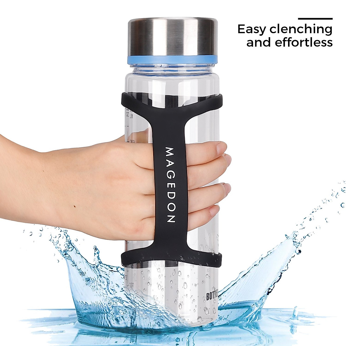 MAGEDON (2 pack) Water Bottle Carrier Grip,Water Handle Grip,Cup Strap, soft band holder strap makes any bottle handheld. For Running Bike, gym or jogging