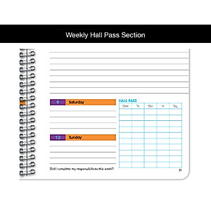 Dated High School Student Planner 2023-2024 Academic School Year, Small (5.5" by 8.5") Block Style Datebook with Classic High Block Cover