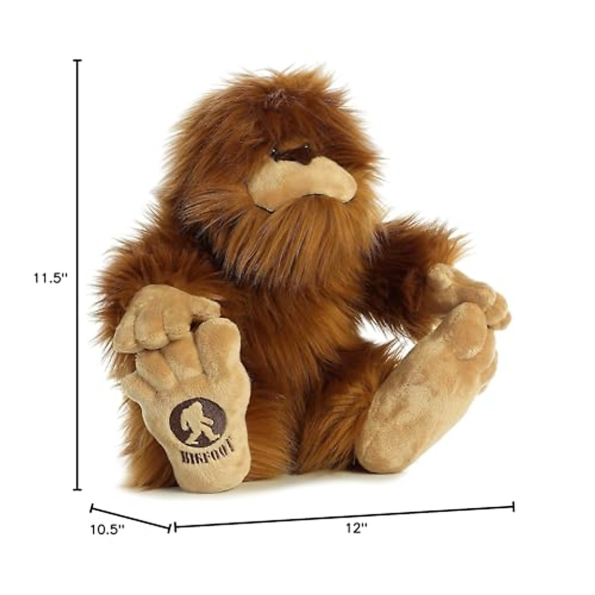 Aurora® Mysterious Fantasy Big Foot Stuffed Animal - Mythical Companion - Imaginative Adventures - Brown 16.5 Inches