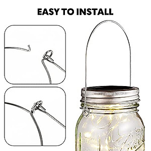 DOITOOL 8PCS Mason Jar Wire Hangers, Stainless Steel Wire Handles for Wide Mouth Mason Jar Canning Jars, Hanging Jars, Jar Hanging Hook (86mm)