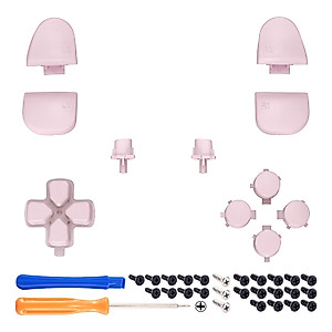 eXtremeRate Replacement D-pad R1 L1 R2 L2 Triggers Share Options Face Buttons, Cherry Blossoms Pink Full Set Buttons Compatible with ps5 Controller BDM-030 BDM-040 BDM-050 - Controller NOT Included