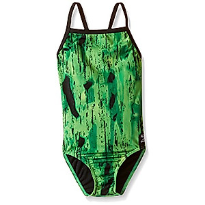 Speedo Girl's Swimsuit One Piece Endurance+ Flyback Printed Youth Team Colors - Manufacturer Discontinued