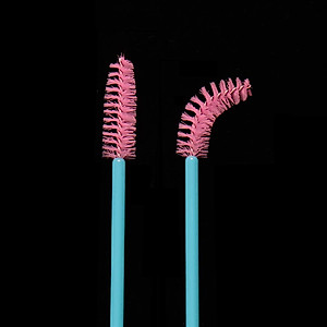 300 Pack Disposable Mascara Wands Eye Lash Brushes Eyelash Extension Tool Makeup Brush Kit, Blue/Pink