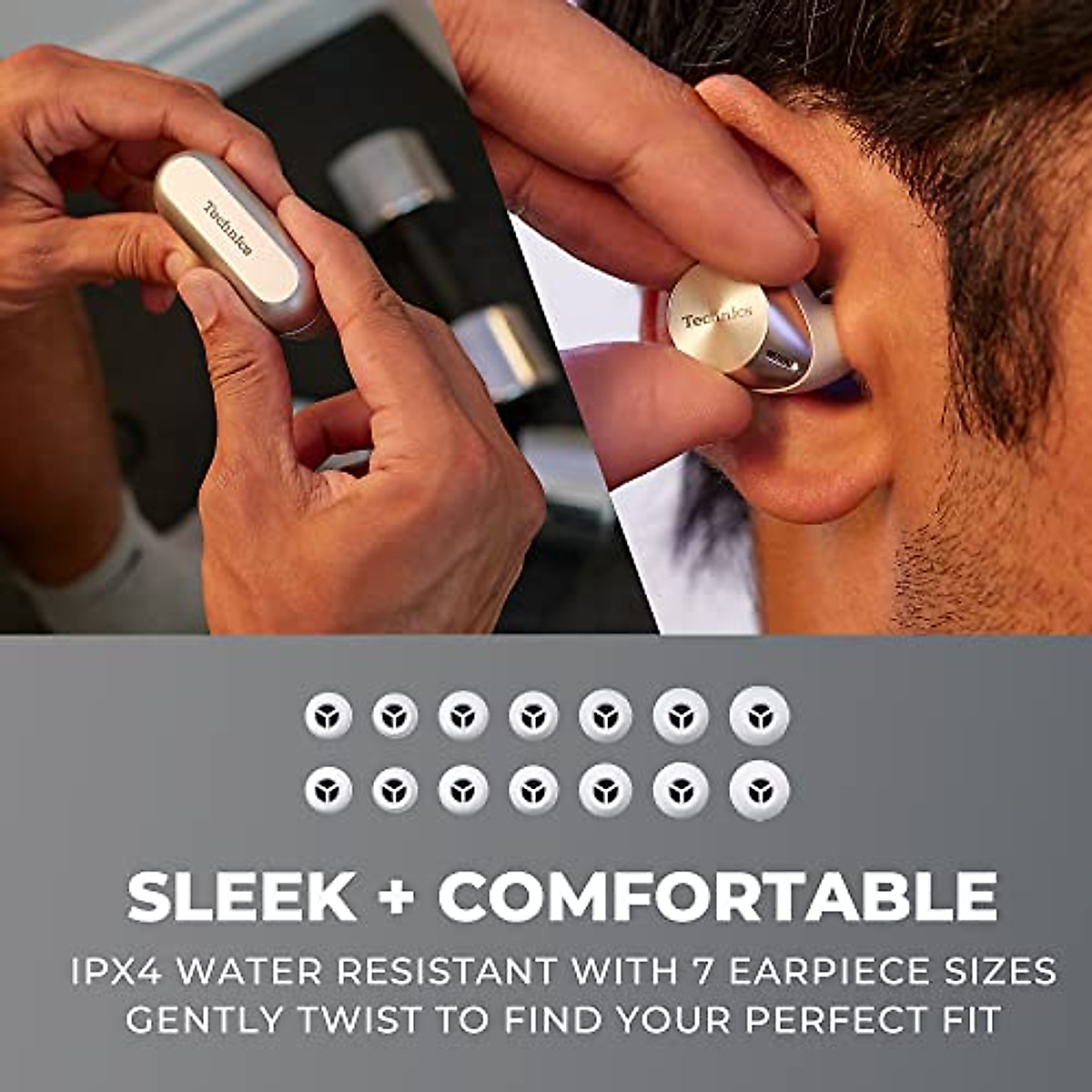 Technics True Wireless Multipoint Bluetooth Earbuds with Advanced Noise Cancelling, HiFi, Impressive Call Quality Using JustMyVoice Technology, Alexa Built In, EAH-AZ60-S (Silver)