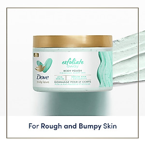 Dove Body Love Body Polish Exfoliate Away 3 Count for Rough, Bumpy Skin Body Scrub with AHAs for Silky Smooth Skin 12 oz