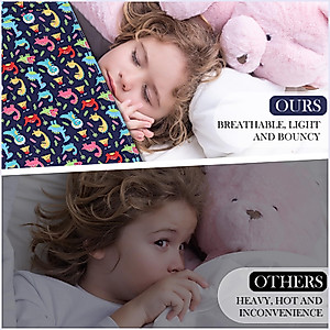 Mindsoft Sensory Sheet Bed Sheet for Kids Adults Toddler Dinosaur Blanket, Twin Size Breathable Stretchy Comfortable Sleeping Bedding Christmas Compression Sheets for Kids Twin