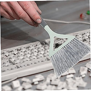 PLAFOPE 1 Set Broom Dustpan Keyboard Cleaning Brush Mini Hand Broom and Dustpan Table Cleaning Tool Mini Broom Home Cleaning Accessory Mini Cleaning Broom Cleaning Kit Plastic Green