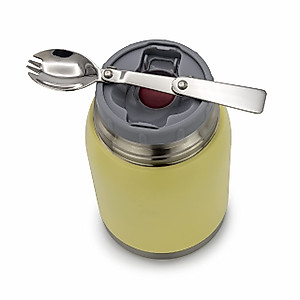 HIGH SIERRA, 24 oz Food Thermos with Spoon, Double Wall Insulation, 18/8 Stainless Steel, Keeps Warm for Up To 12 Hours, Leakproof Lid Doubles Up as a Serving Bowl, Wide Mouth for Easy Cleaning