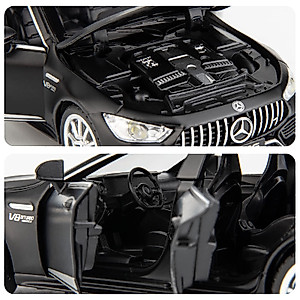 WAKAKAC 1/32 Benz AMG GT63 Model Car Alloy Diecast Pull Back Toy Car with Sound and Light Door Can Be Opened Toy Vehicle for Kids Gift(Black)