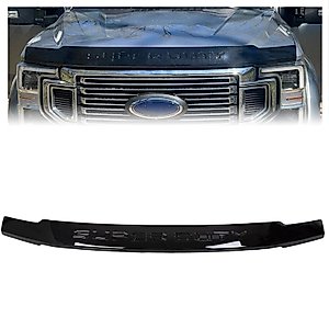 ECOTRIC Black Hood Deflector Bug Shield Compatible with 2017 2018 2019 2020 2021 2022 Ford F250 F350 Super Duty Guard Bonnet Hood Protector