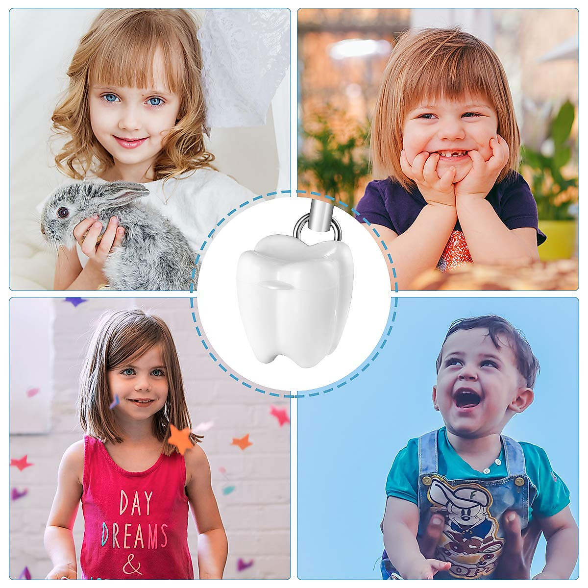 OUNONA 10pcs Baby Tooth Save Box Baby Child Tooth Keepsake Holder Organizer (White)