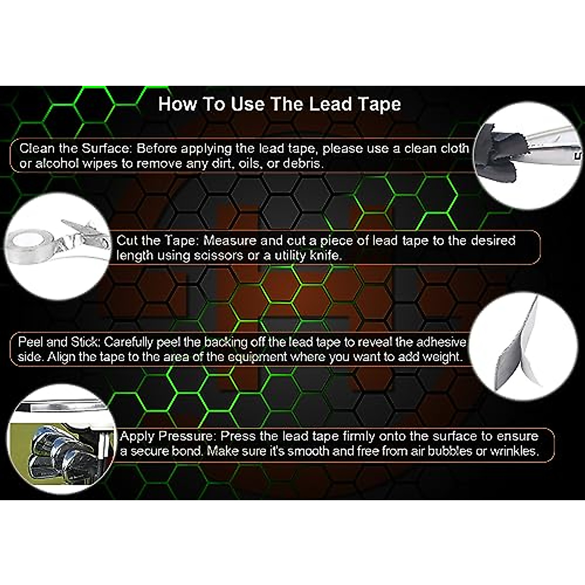 SummerHouse 2 Grams Per Inch High Density Golf Lead Tape 1/2'' x 100'' Available 0.025 Inch Thickness for Tennis Pickleball Paddles Racket and Fishing