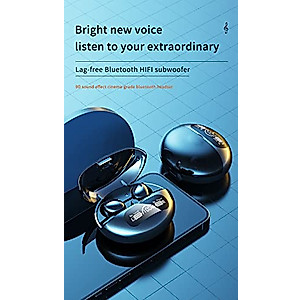 Bluetooth Headphones True Wireless Earbuds 48Hrs Playtime with Wireless Charging Case LED Power Display Wireless & Type-C Charging Waterproof in-Ear TWS Earphones for Phone Computer Laptop Sports m40