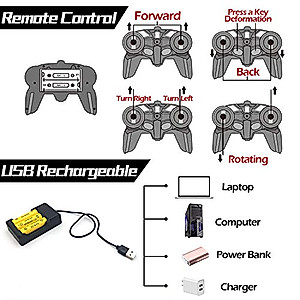 AMENON Remote Control Transform Car Robot Toy for Boys Kids Teens Toys with Lights RC Car 2.4Ghz 1:18 Rechargeable 360°Rotating Race Car Toys Gifts for Kids Girls Party Favors (Red)