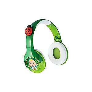 eKids Cocomelon Bluetooth Headphones for Kids, Wireless Headphones with Rechargeable Battery and USB-C Charging Cable Included