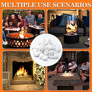 Pangda 48 Pcs 0.79 x 0.79 in Tabletop Fire Pit Ceramic Wool Wick Bioethanol Fuel Table Top Bowl to Extend Burning Time Firepit Sponge Ceramic Fiber Insulation Cotton Core for Rubbing Alcohol