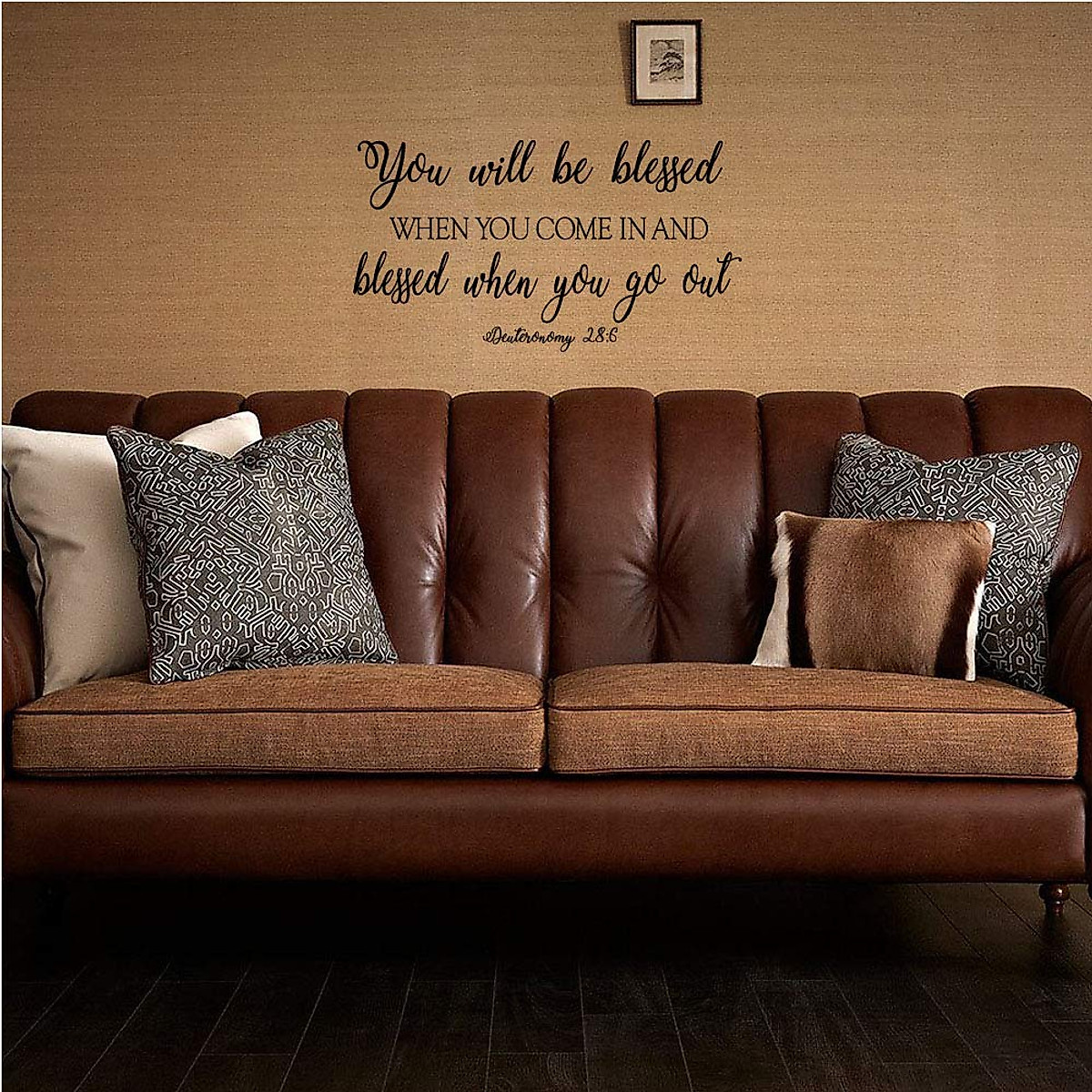 You Will be Blessed When You Come in and Blessed When You go Out - Deuteronomy 28:6 Vinyl Wall Decal God Bless Quotes Decoration Home DIY Entryway Christian Handwriting Art