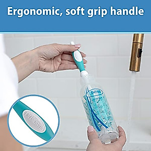 Dr. Brown's Deluxe Baby Bottle Brush with Anti-Colic Vent Cleaning Brush, Soft and Sturdy Bristles, BPA Free, Blue, 1 Pack