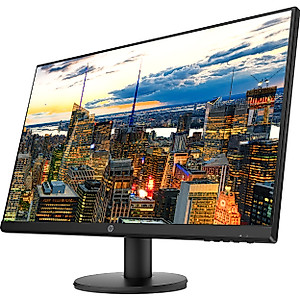 HP P27v G4 27in 1920 x 1080 FHD IPS LED-Backlit 2-Pack Monitor Bundle with Blue Light Filter, HDMI, VGA, MK270 Wireless Keyboard and Mouse, Gel Mouse Pad, Dual Monitor Stand