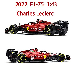 HTLNUZD Bburago 1:43 2022 F1-75 Racing #16 Charles Leclerc F1 1/43 F1-75#16 Formula One Alloy Die Cast Collection Vehicles Model Gift