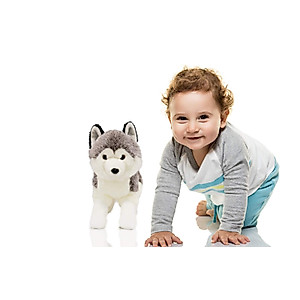 Ice King Bear Lifelike Siberian Husky Stuffed Animal - Plush Toy - 13 Inches Length (Original)