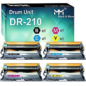 MM MUCH & MORE Compatible Drum Unit Replacement for Brother DR210CL DR-210 DR210 DR-210CL TN210 to Use with HL-3040CN HL-3070CW HL-3075CW MFC-9010CN MFC-9120CN MFC-9320CW (Bk, C, M, Y) 4 Pack