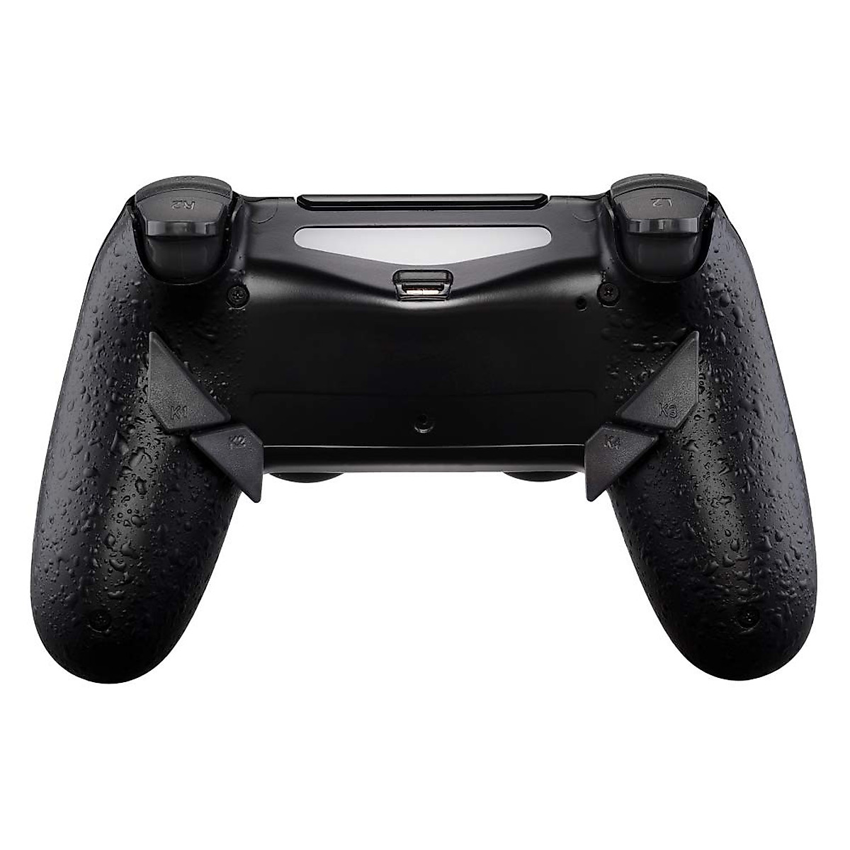 eXtremeRate Textured Black Dawn Programable Remap Kit for PS4 Controller with Upgrade Board & Redesigned Back Shell & 4 Back Buttons - Compatible with JDM-040/050/055 - Controller NOT Included