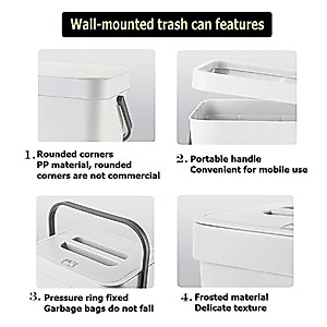 Small Trash Can with Lid Mini Kitchen Hanging Trash Can Tightly Sealed Odor Free, Small Countertop Compost Bin for Scraps from Daily Cooking, Mountable Trash Bin for Kitchen Counter, 5L/1.3 Black