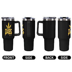 Weed Dabs Insulated Tumblers with Handle Stainless Steel Coffee Mug Funny Travel Cup with Lid Straw 40oz