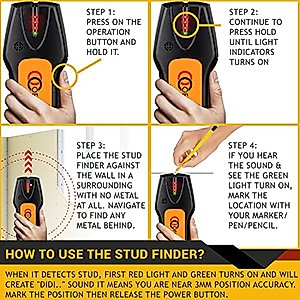 Ofircreation Stud Finder & Multifunction Device (Laser Level line, Leveler, Metric Ruler) - Stud Finder Wall Scanner With Laser Level Can Be Used as Pictures Hanging Tool and Ruler
