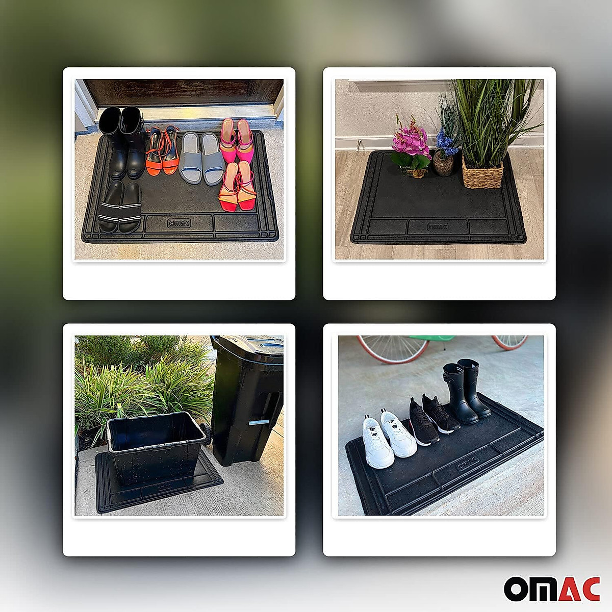 OMAC Under The Sink Mat, Trimmable, 34.6 x 22.4 inch, Waterproof, Cabinet Liner Protector for Kitchen and Bathroom, Undersink Tray, Rubber, Black