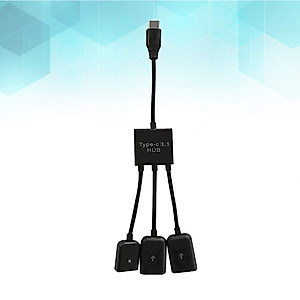 UKCOCO 3 USB Data Extension hub USB Type C Connector USB hub ethernet USB hub for Laptop USB Extender Cable Alloy Data hub Flash Drive hub Micro USB Type C Hub USB hubs Cell Phone Driver