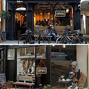 LED Open Signs for Business, 16"x 9" Neon Open Sign, High Brightness Warm White Light Up Sign with Chain, for Small Business, Store, Bar, Hotel, Cafe, Florists