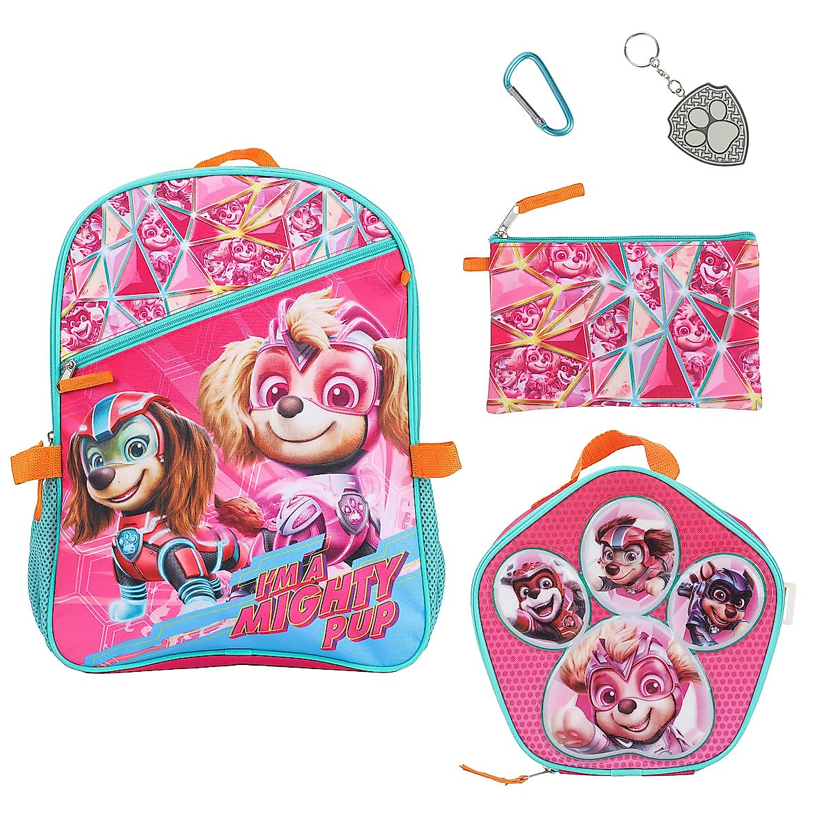 Bioworld PAW Patrol: A Mighty Movie 5-Piece Toddler Girl Backpack Set