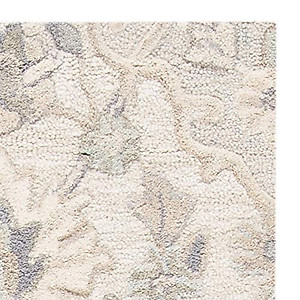 SAFAVIEH Glamour Collection Area Rug - 8' x 10', Grey & Blue, Handmade Wool, Ideal for High Traffic Areas in Living Room, Bedroom (GLM622F)