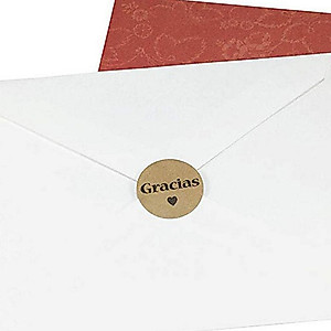 Esquirla Round Paper Spanish Gracias Thank You Stickers Label for Birthday Party